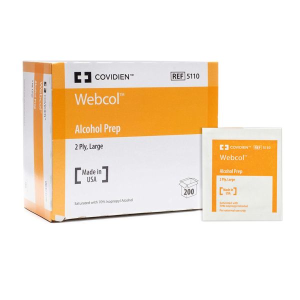 Covidien Webcol Individual Alcohol Prep Pads