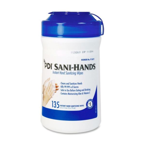 SANI-HANDS ANTIMICROBIAL WIPE, TUB OF 135
